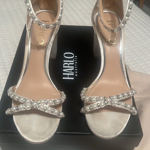 Harlo Australia | Shoes | Harlo Alexene Pearl Block Heels Ivory | Poshmark
